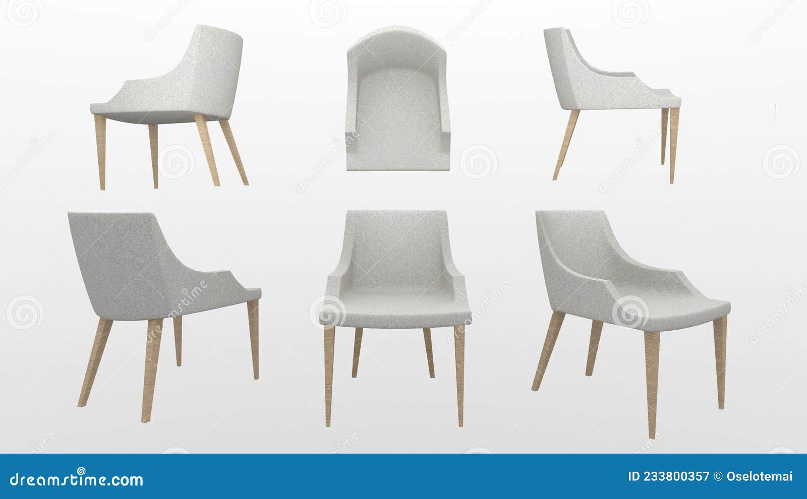 Arm Chair on White Background, Top View, Side Stock Illustration ...