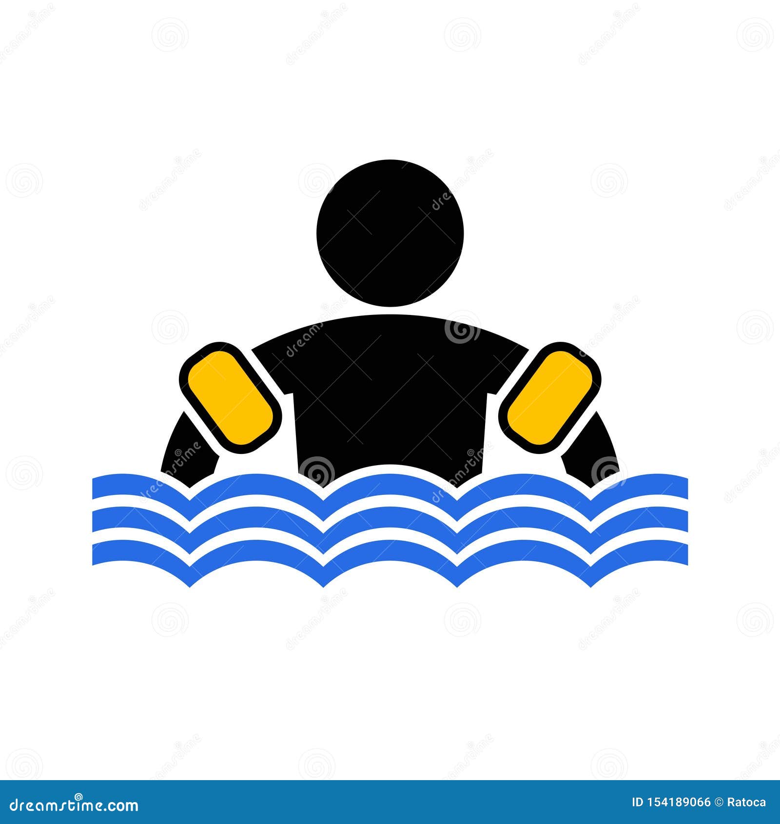 Arm float symbol stock vector. Illustration of water - 154189066