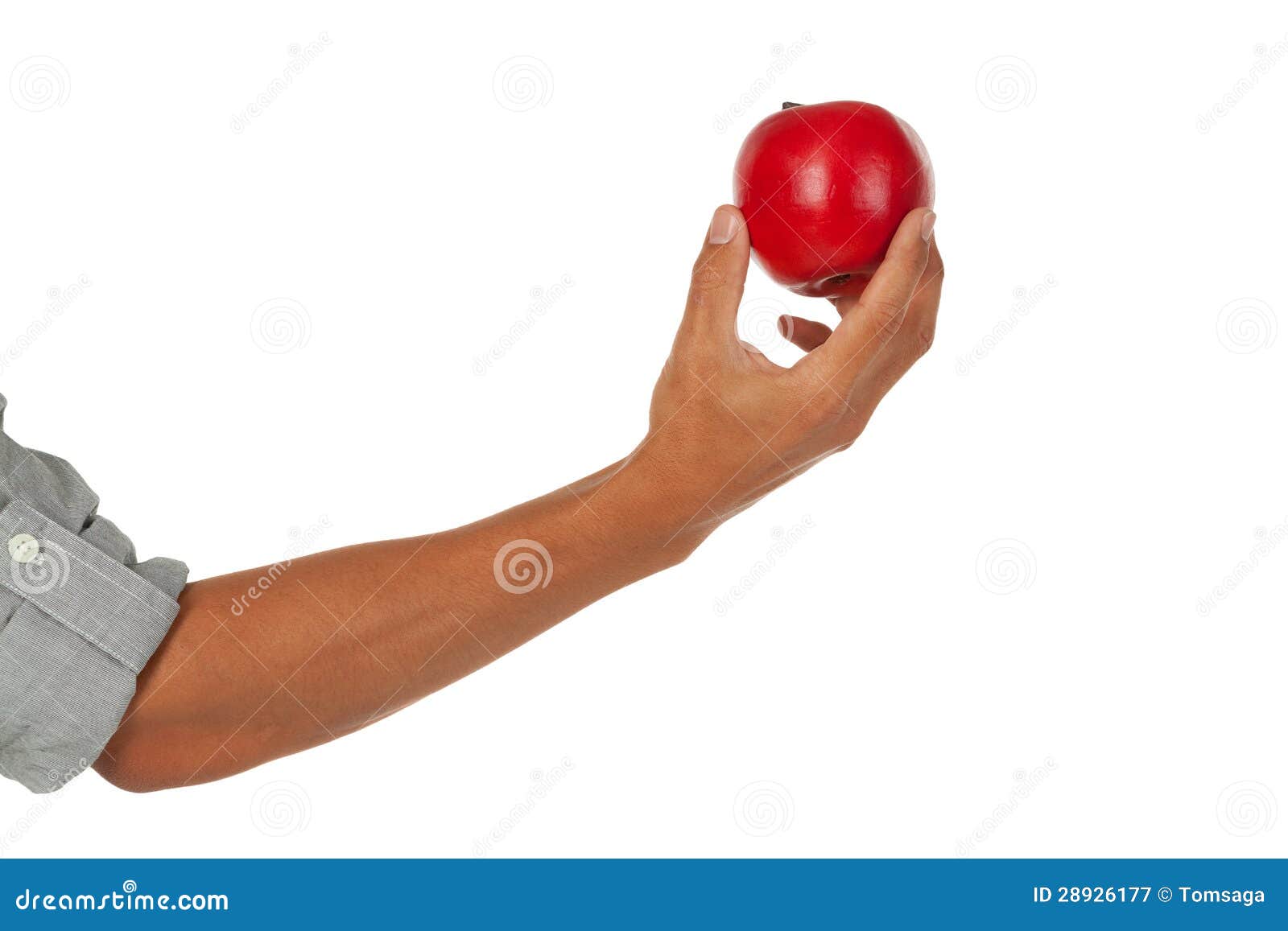 Arm with Hand Holding an Apple Stock Image - Image of showing ...