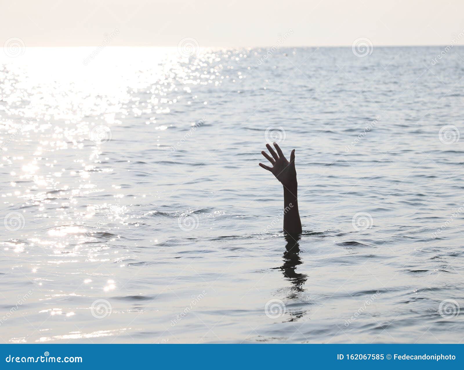Arm and Hand of Man on the Ocean Stock Image - Image of life, distress ...