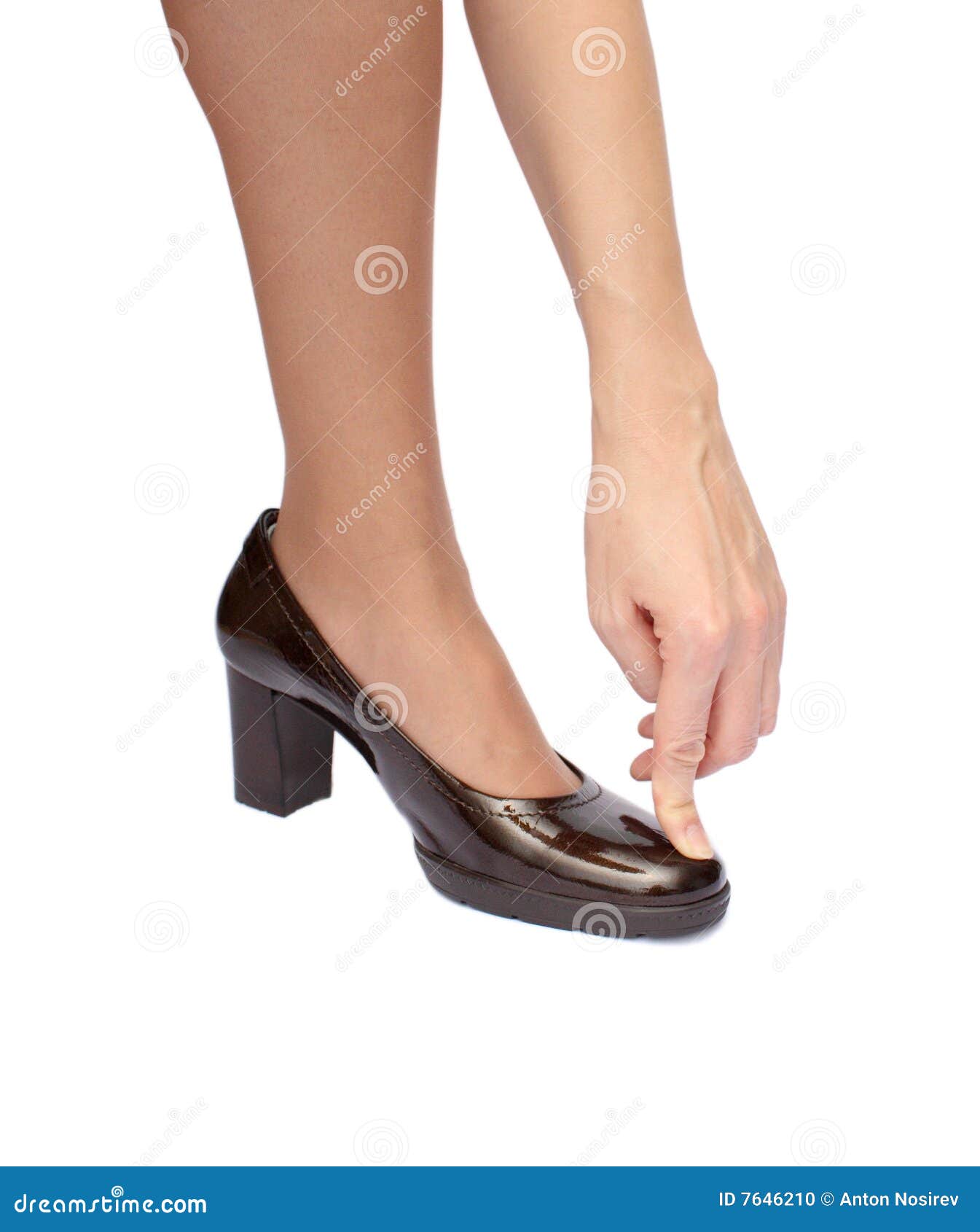 Arm and heel stock photo. Image of legs, brown, footwear - 7646210