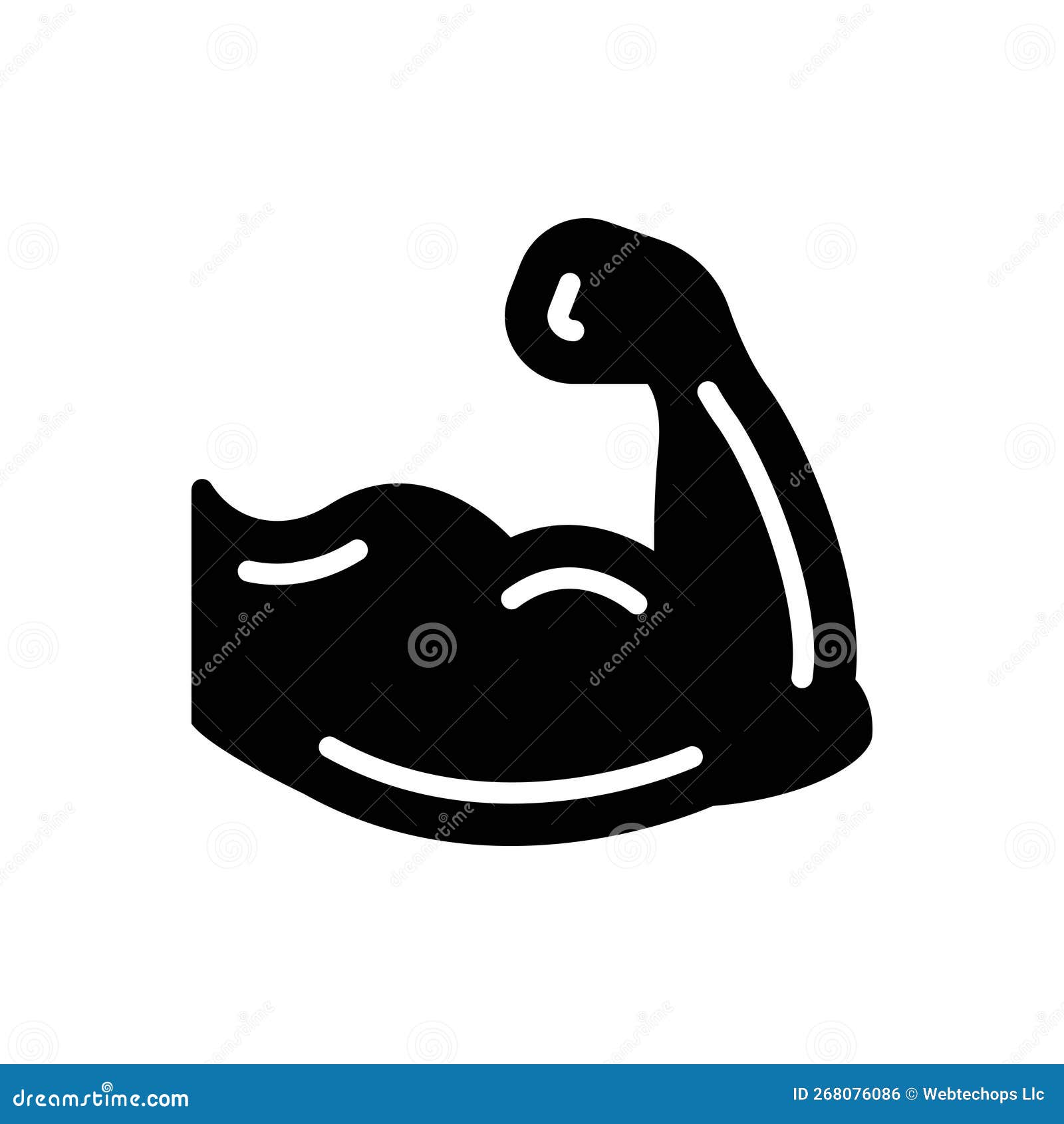 Black Solid Icon for Arm, Upper Limb and Strong Stock Illustration ...