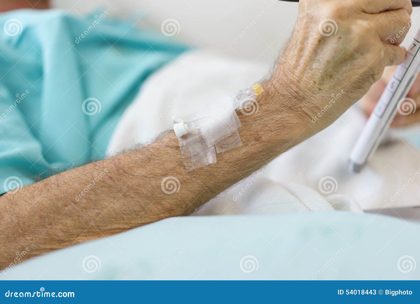 Arm of a Man Patient in the Hospital Stock Image - Image of finger ...