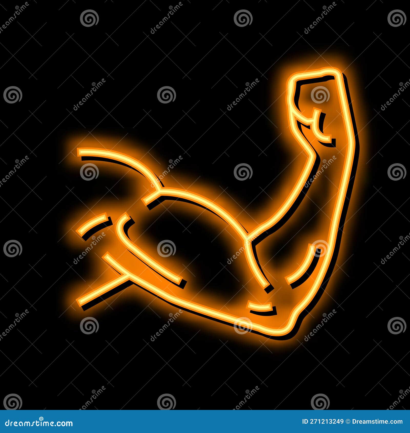 Arm Muscle Neon Glow Icon Illustration Stock Vector - Illustration of ...