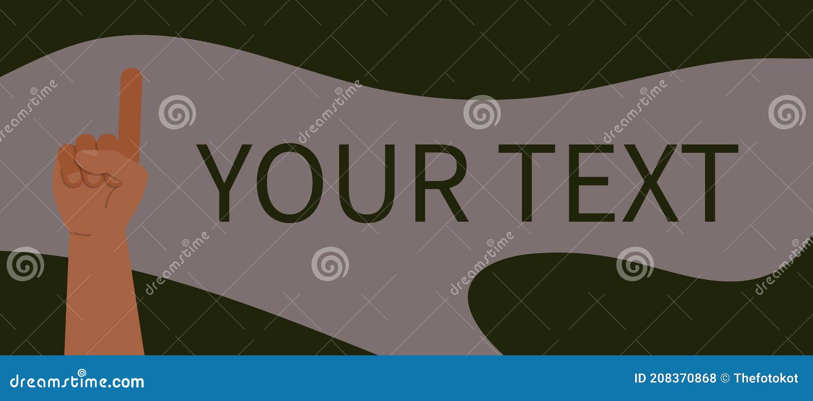 Arm Pointing Upward with Words Your Text. Attention Banner, Poster ...