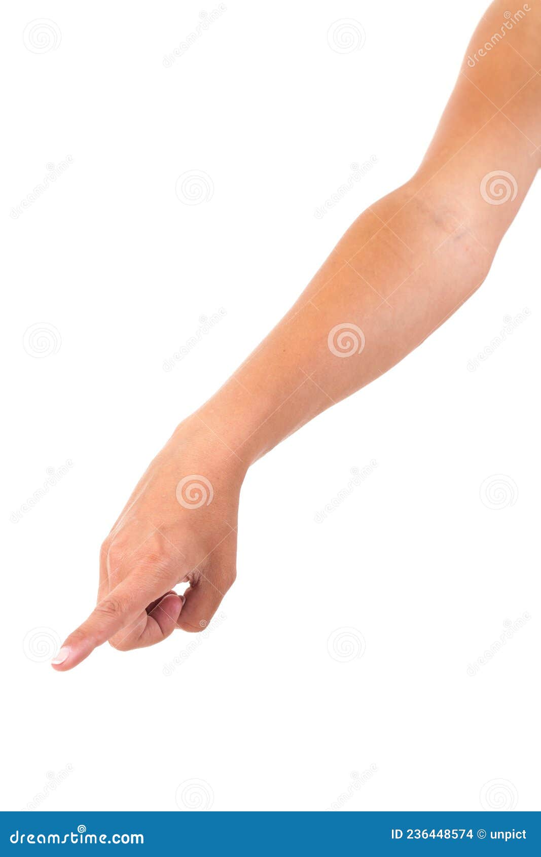 Arm points downwards stock photo. Image of isolated - 236448574