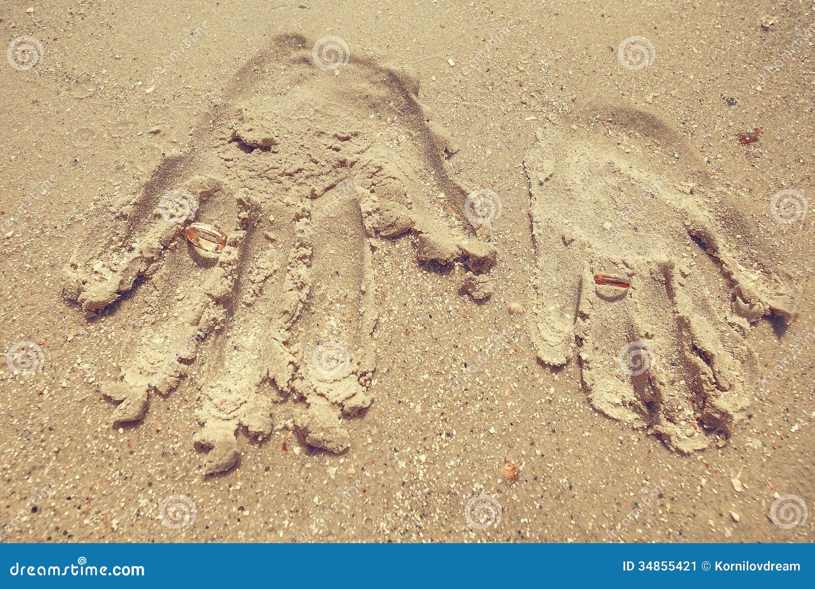 Arm print on sand stock image. Image of people, newlywed - 34855421
