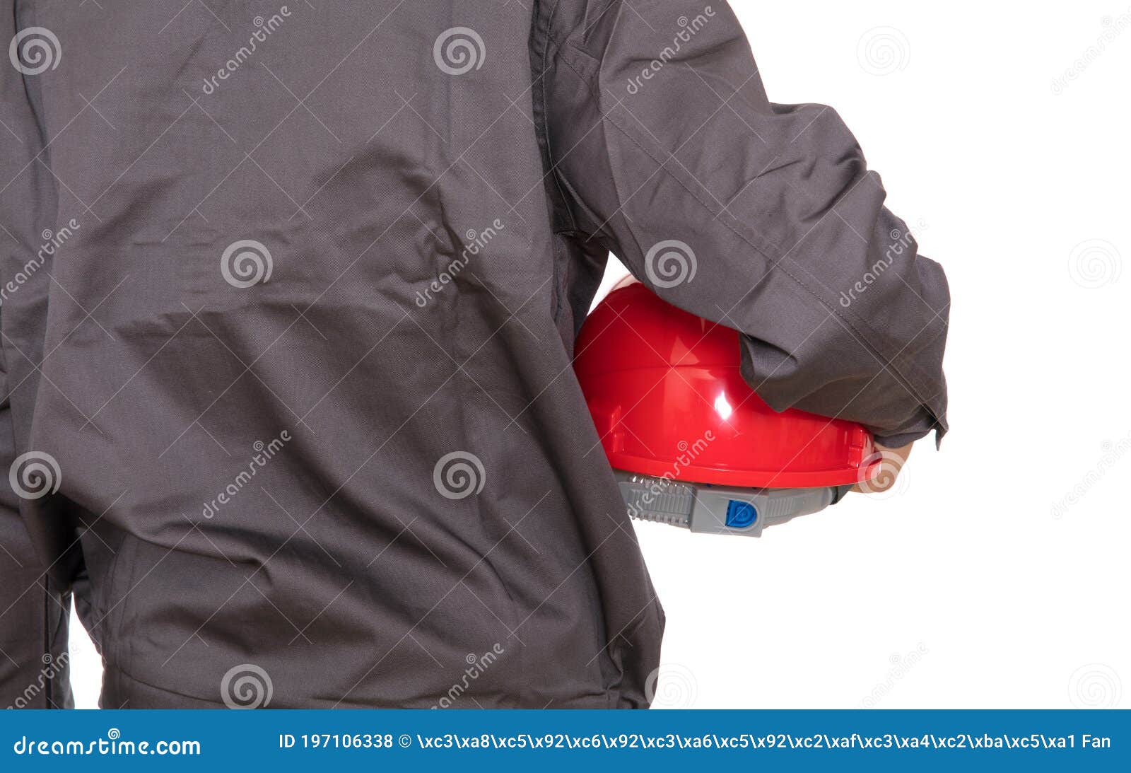 Arm with Red Hard Hat Facing Away from the Camera Stock Photo - Image ...