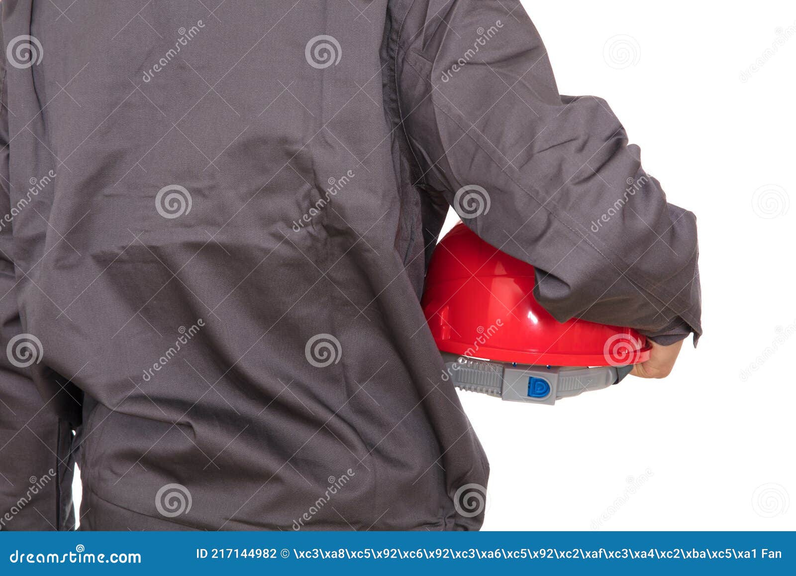 Arm with Red Hard Hat Facing Away from the Camera Stock Photo - Image ...