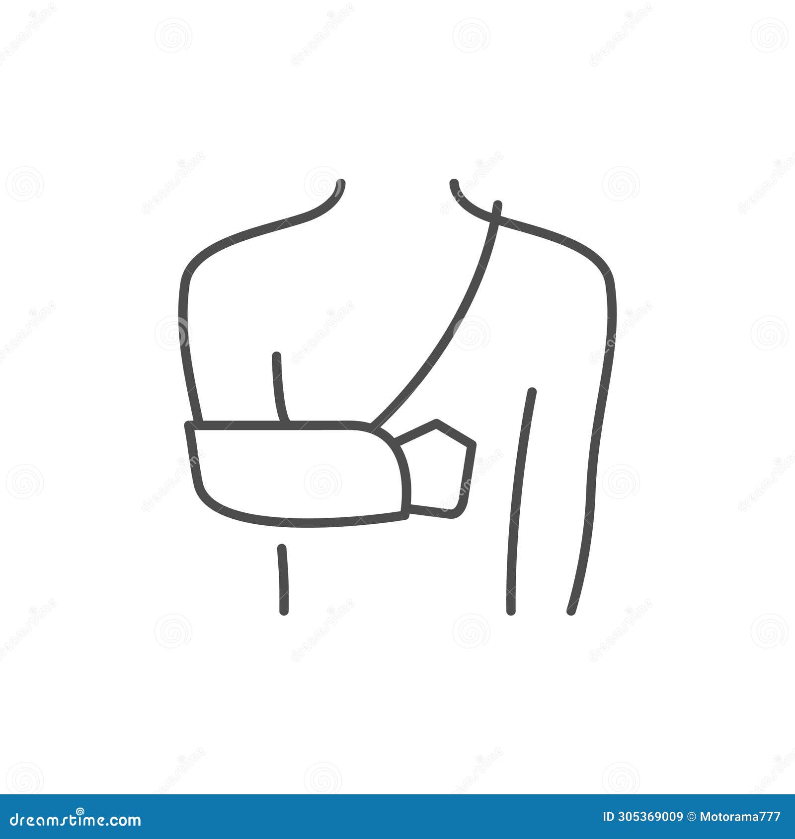 Arm Sling Line Outline Icon Stock Vector - Illustration of line, care ...