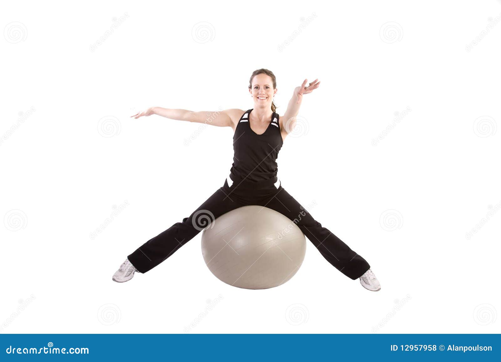 Arm stretch ball stock photo. Image of healthy, stretching - 12957958