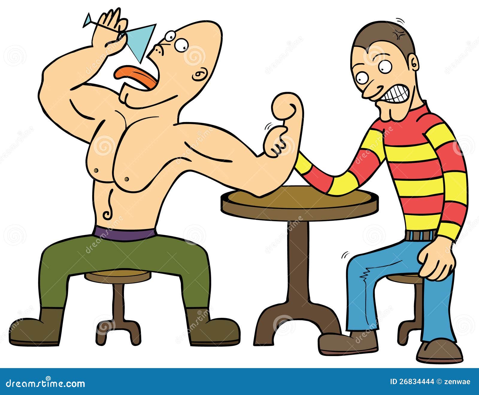 Muscle Men Arm Wrestling. Cartoon Vector | CartoonDealer.com #16196691