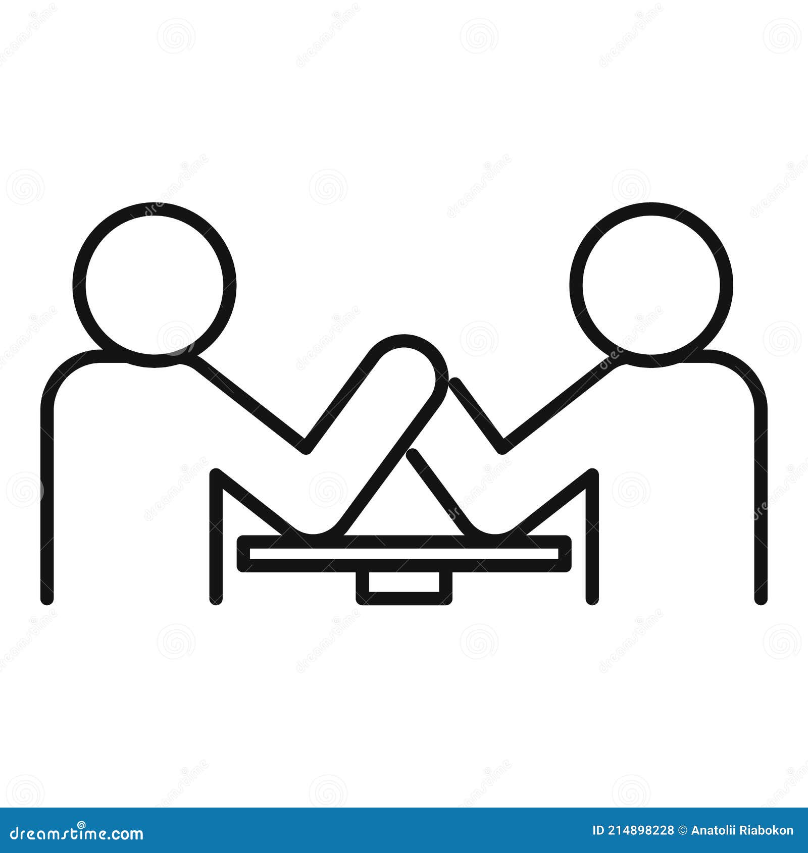 Arm Wrestling Coach Icon, Outline Style Stock Vector - Illustration of ...