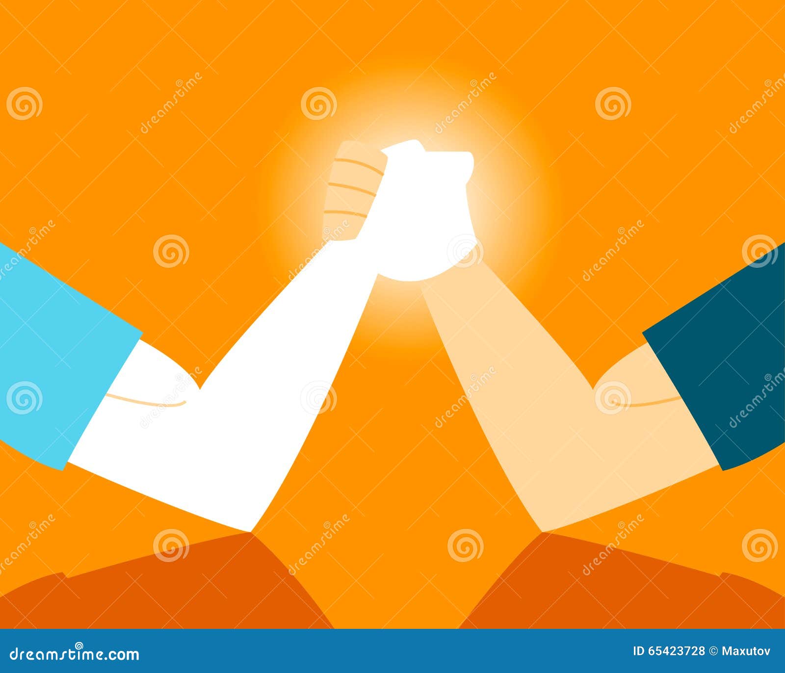 Arm Wrestling Confrontation. Strong Arms Stock Vector - Illustration of ...