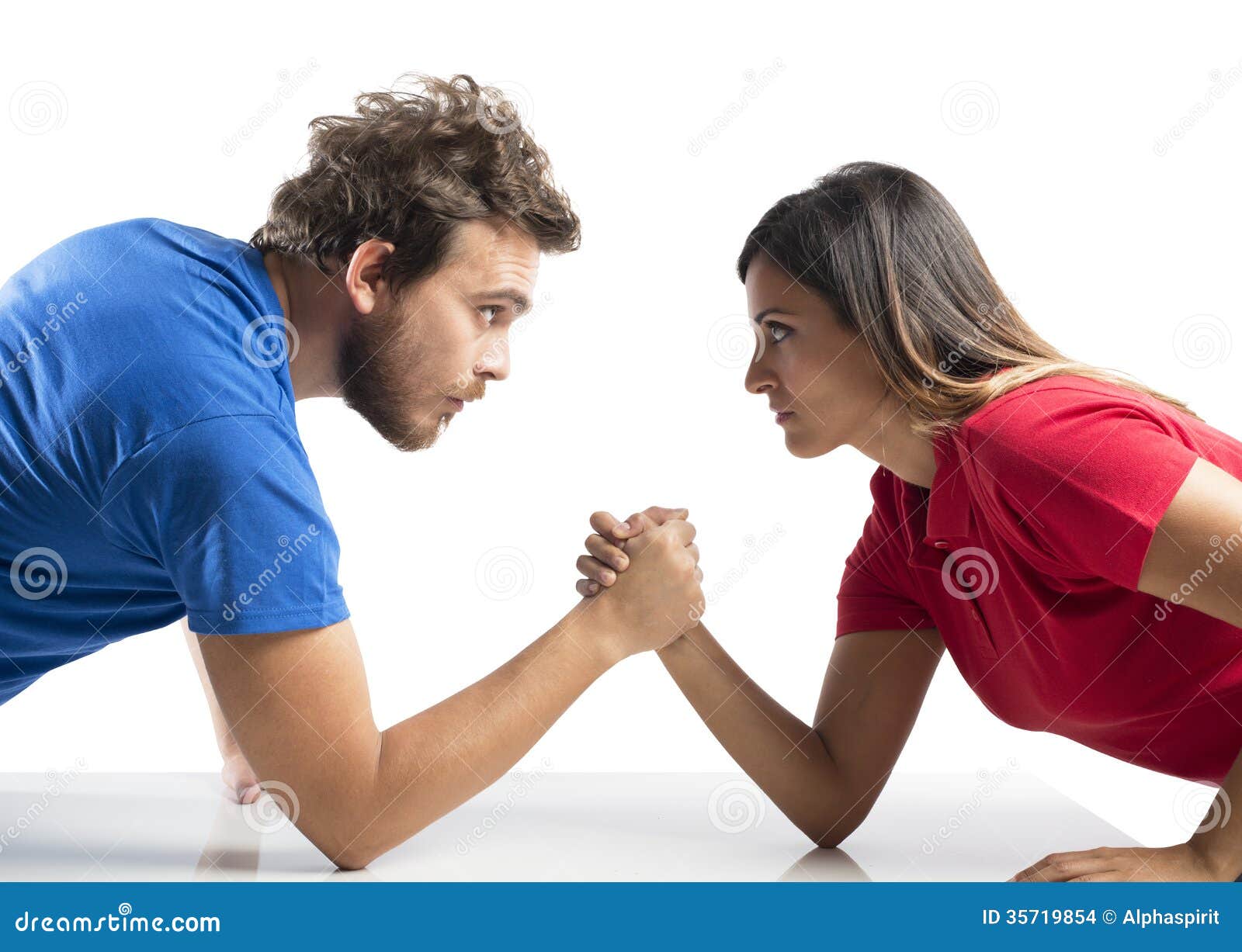 Arm Wrestling between a Couple Stock Photo - Image of power, person ...