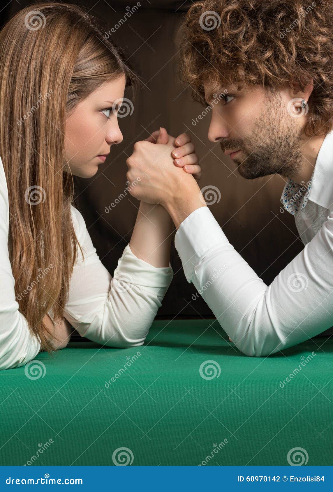 Arm Wrestling between Man and Woman Stock Photo - Image of concept ...