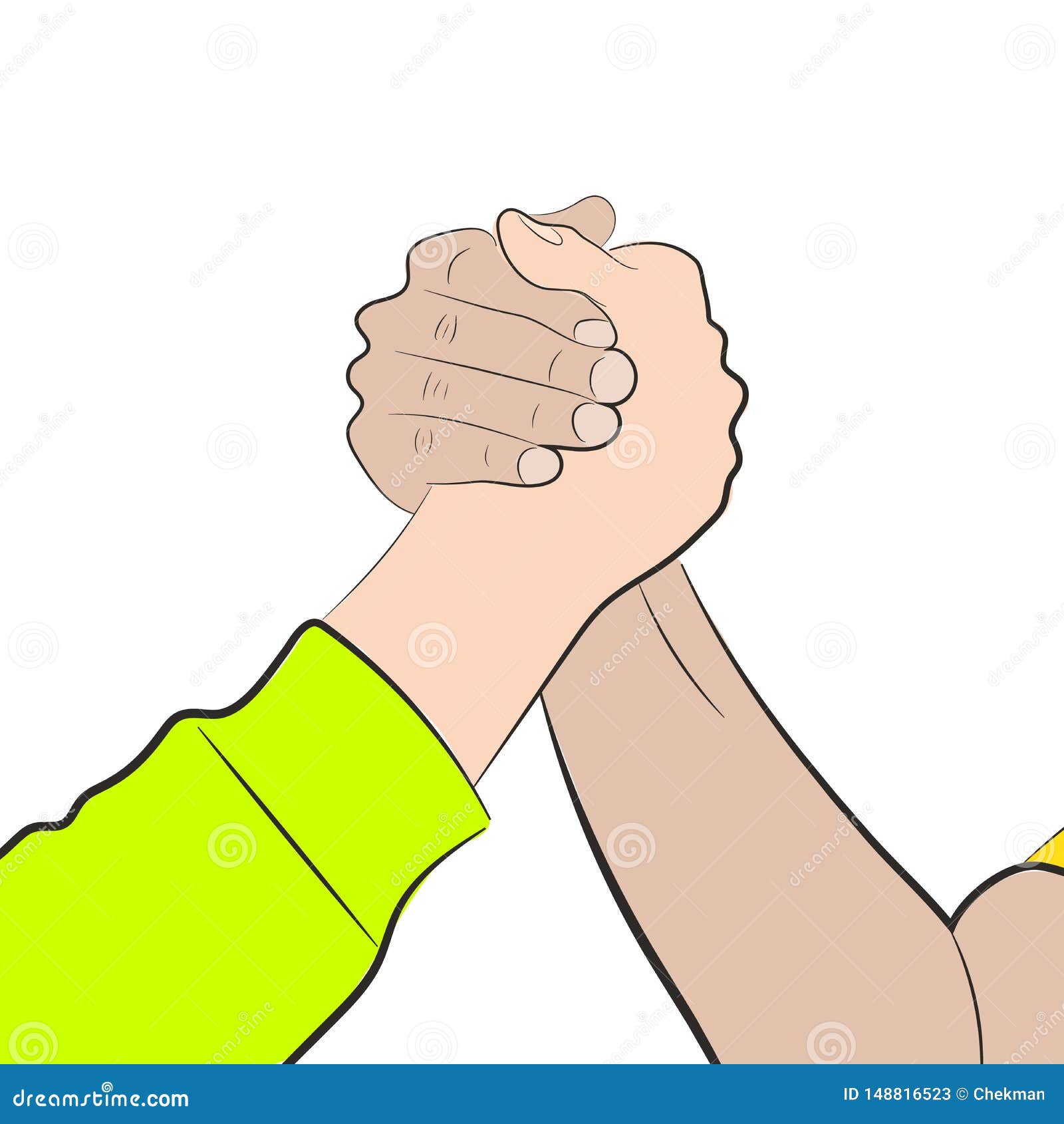 Arm Wrestling. Vector Illustration Stock Illustration - Illustration of ...