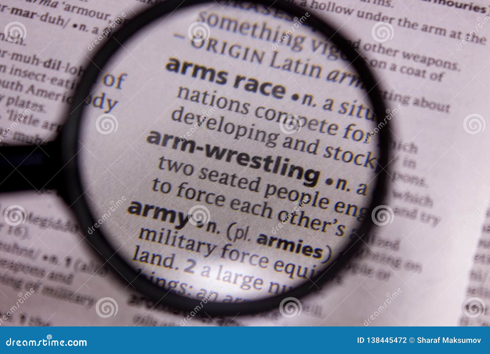 Arm-wrestling Word or Phrase in a Dictionary Stock Photo - Image of ...