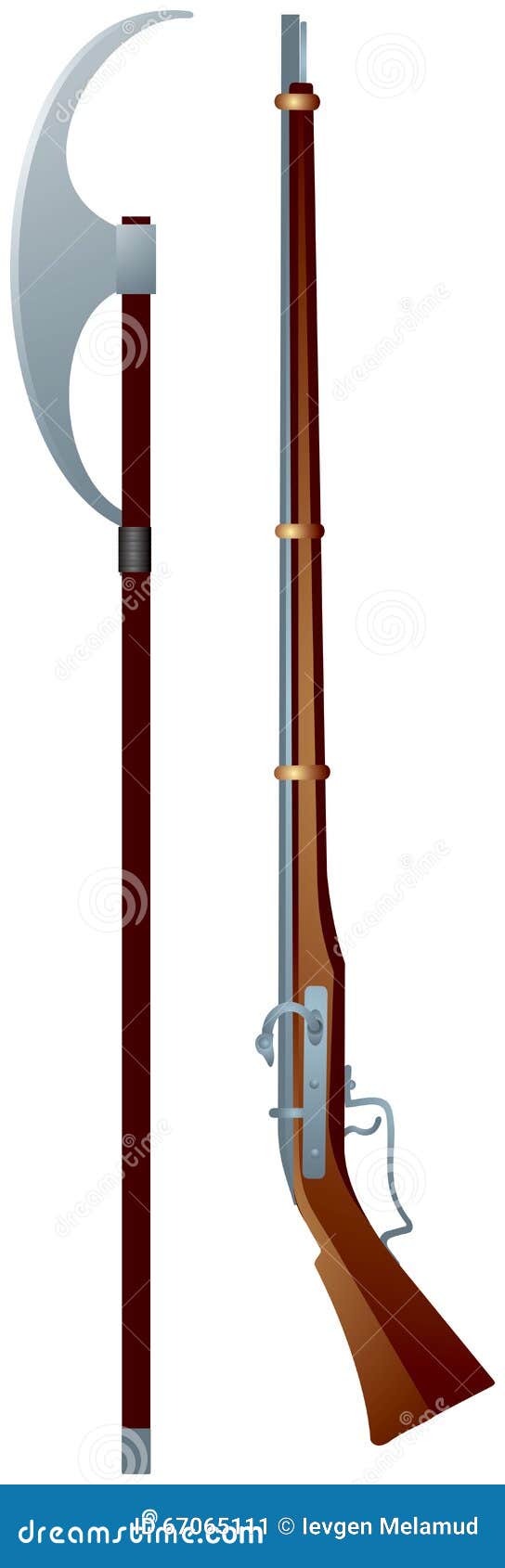 Arma, Alabardas Del Bardiche Y Mosquete Ilustración del Vector ...