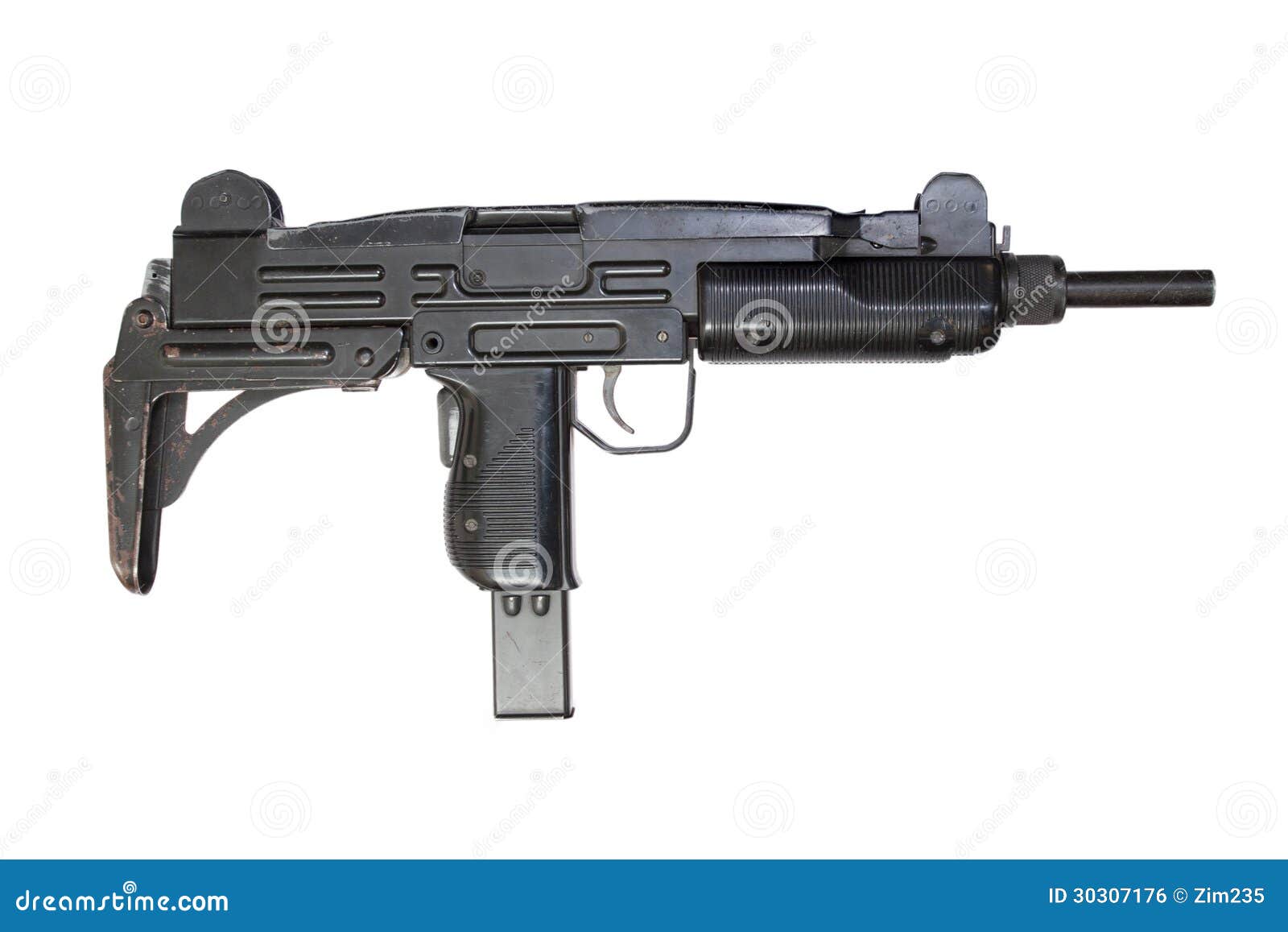 Arma De Submachine De UZI Isolada No Branco Foto de Stock - Imagem de submarino, compartimento ...