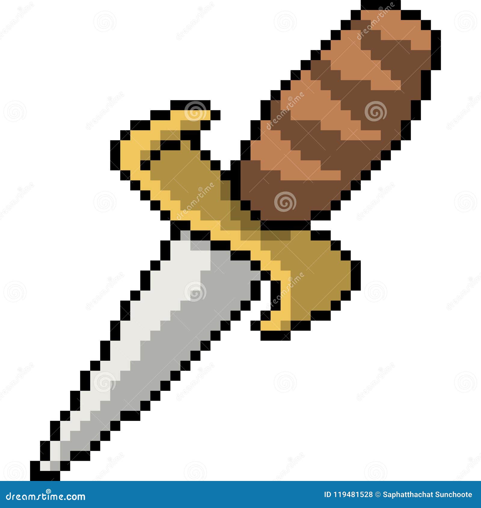 Arma Del Cuchillo Del Arte Del Pixel Del Vector Ilustración del Vector ...