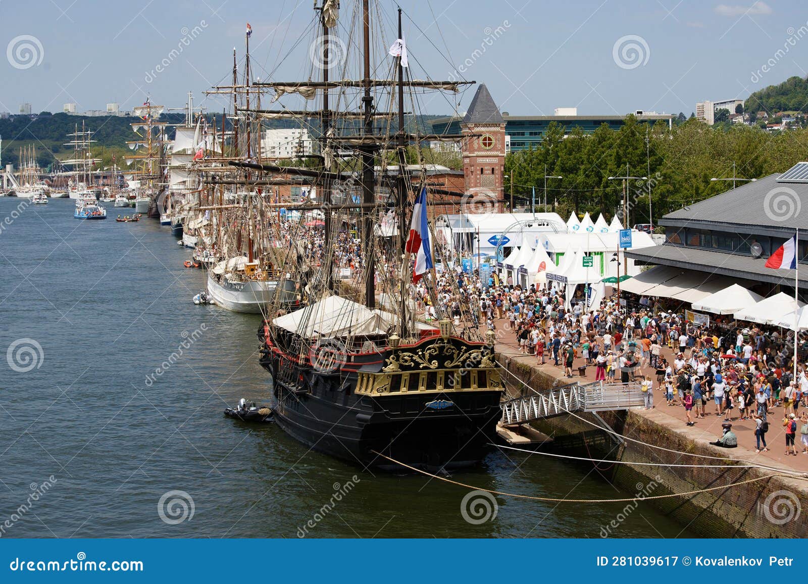 Armada Gathering of Tall Ships on the Seine River, Crowds of Visitors ...