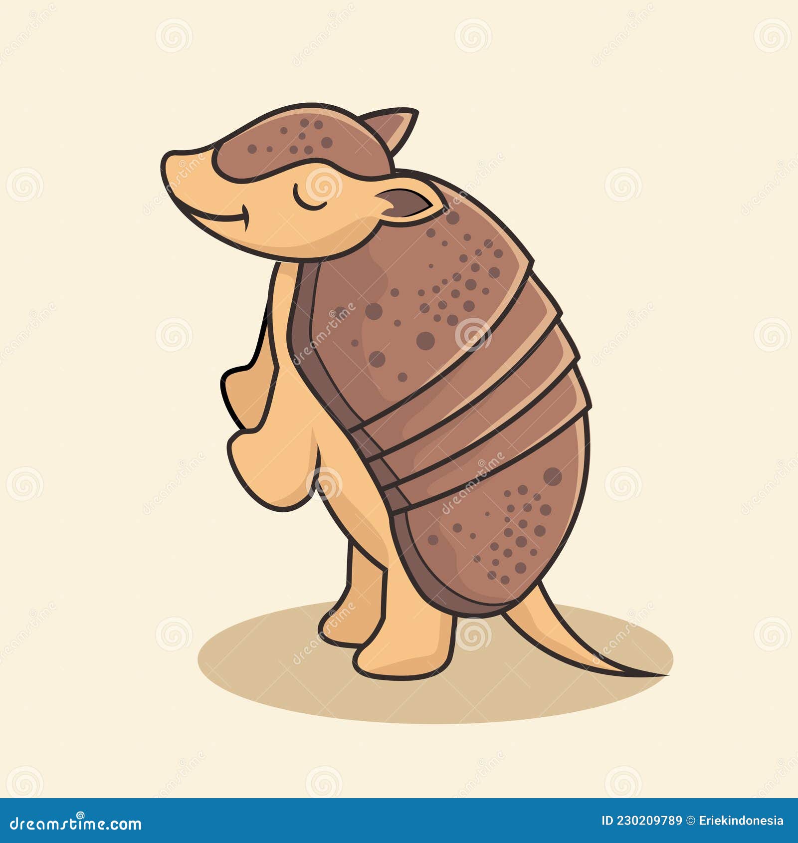 Standing Armadillo With Ball Armadillo Cartoon Character ...