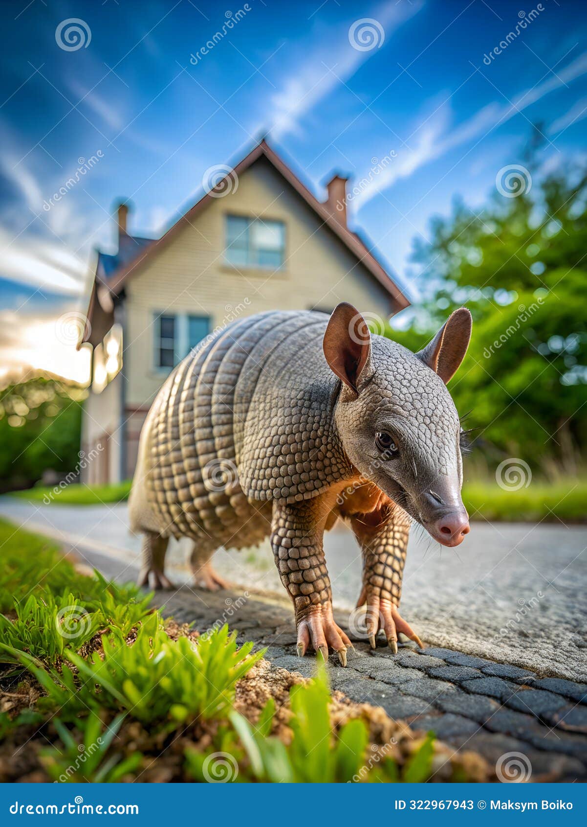 Armadillo Lizard Runs Ocean Stock Illustration - Illustration of ...