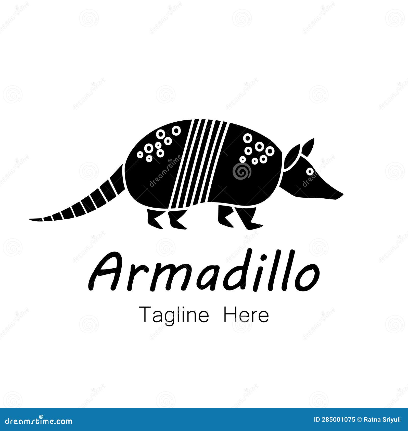 Armadillo Logo Design Icon Flat Vector Illustration Stock Vector ...