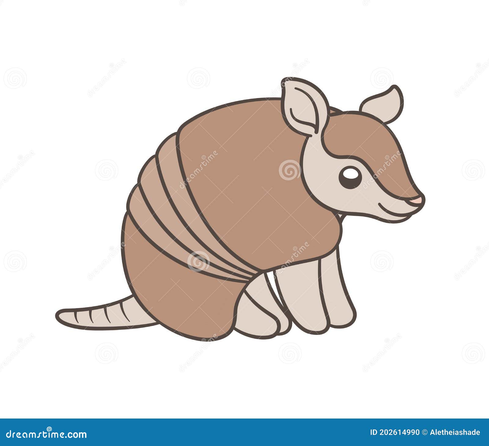 Armadillo Sitting and Smiling Cartoon Vector Illustration Simple ... Armadillo Sitting and Smiling Cartoon Vector Illustration Simple ...