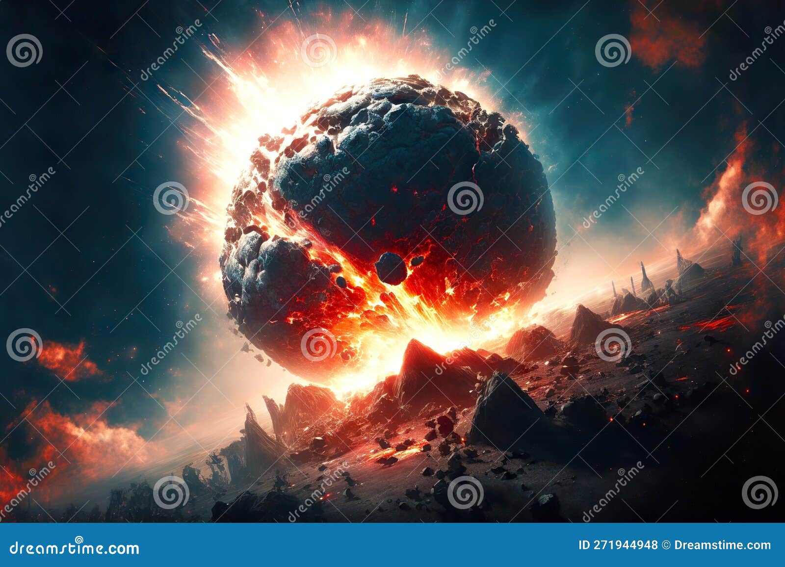 Armageddon on Planet after Huge Strong Explosion of Meteorite in ...
