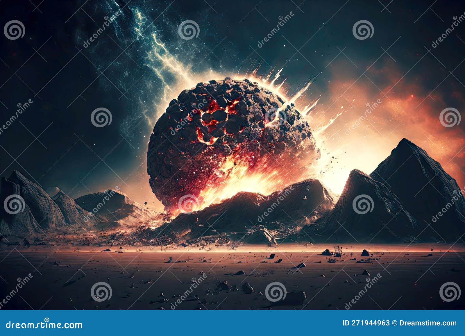Armageddon on Planet after Huge Strong Explosion of Meteorite in ...