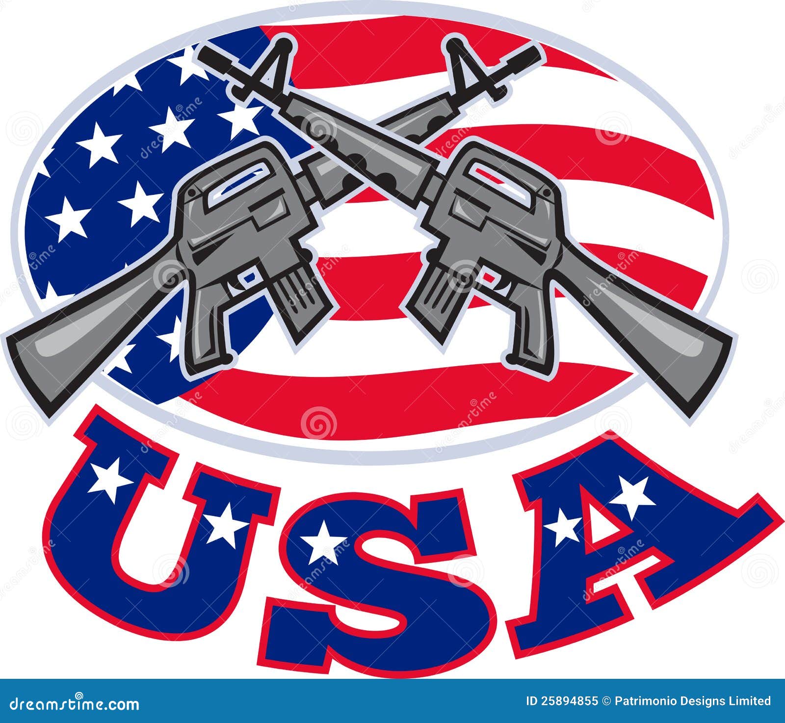 Armalite M-16 Colt AR-15 Assault Rifle Stock Vector - Illustration of ...