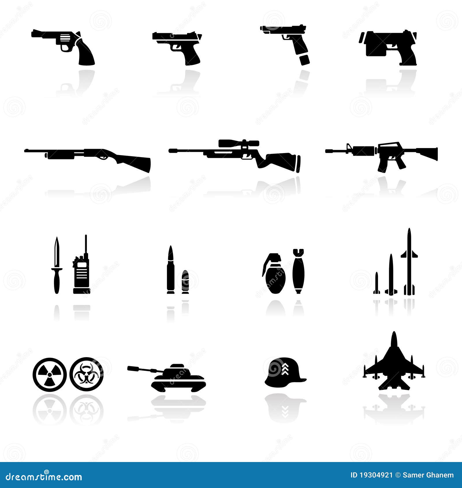 Armas Determinadas Del Icono Ilustración del Vector - Ilustración de ...
