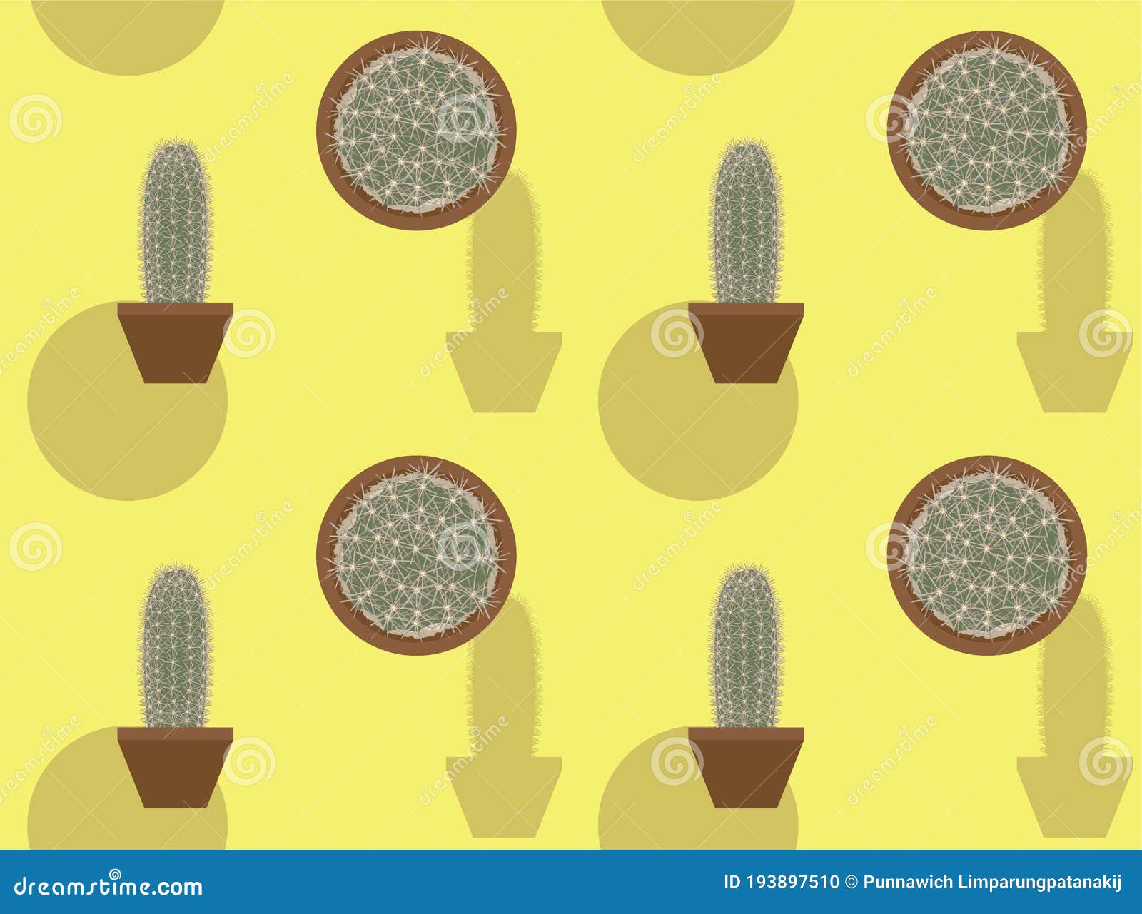 Armatocereus Godingianus Succulent and Cactus Set Vector Seamless ...