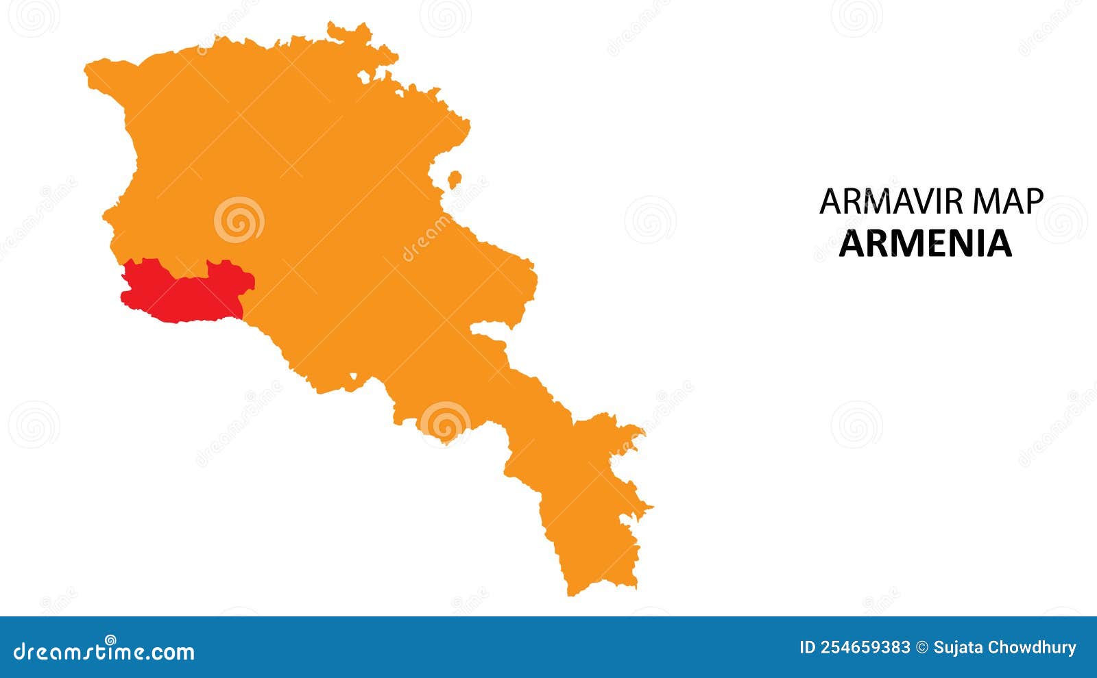 Armavir State and Regions Map Highlighted on Armenia Map Stock Vector ...