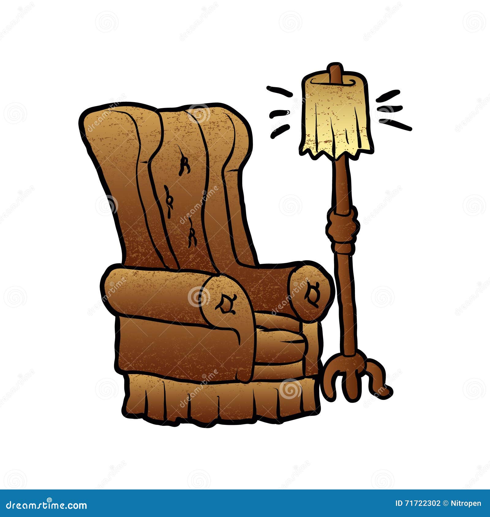 Armchair cartoon stock vector. Illustration of designer - 71722302