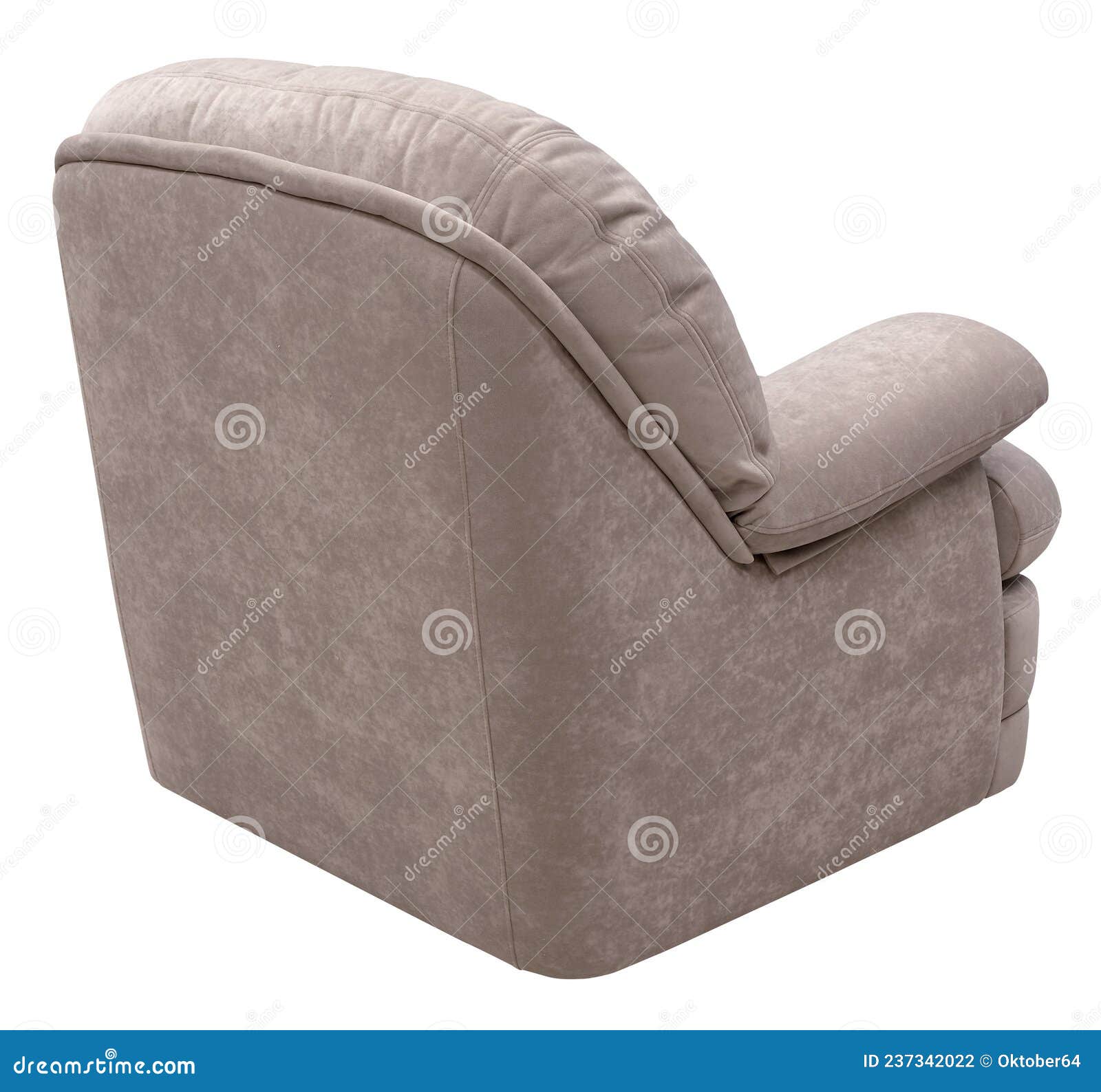 Armchair Isolated on White Background. Back View Stock Photo - Image of ...