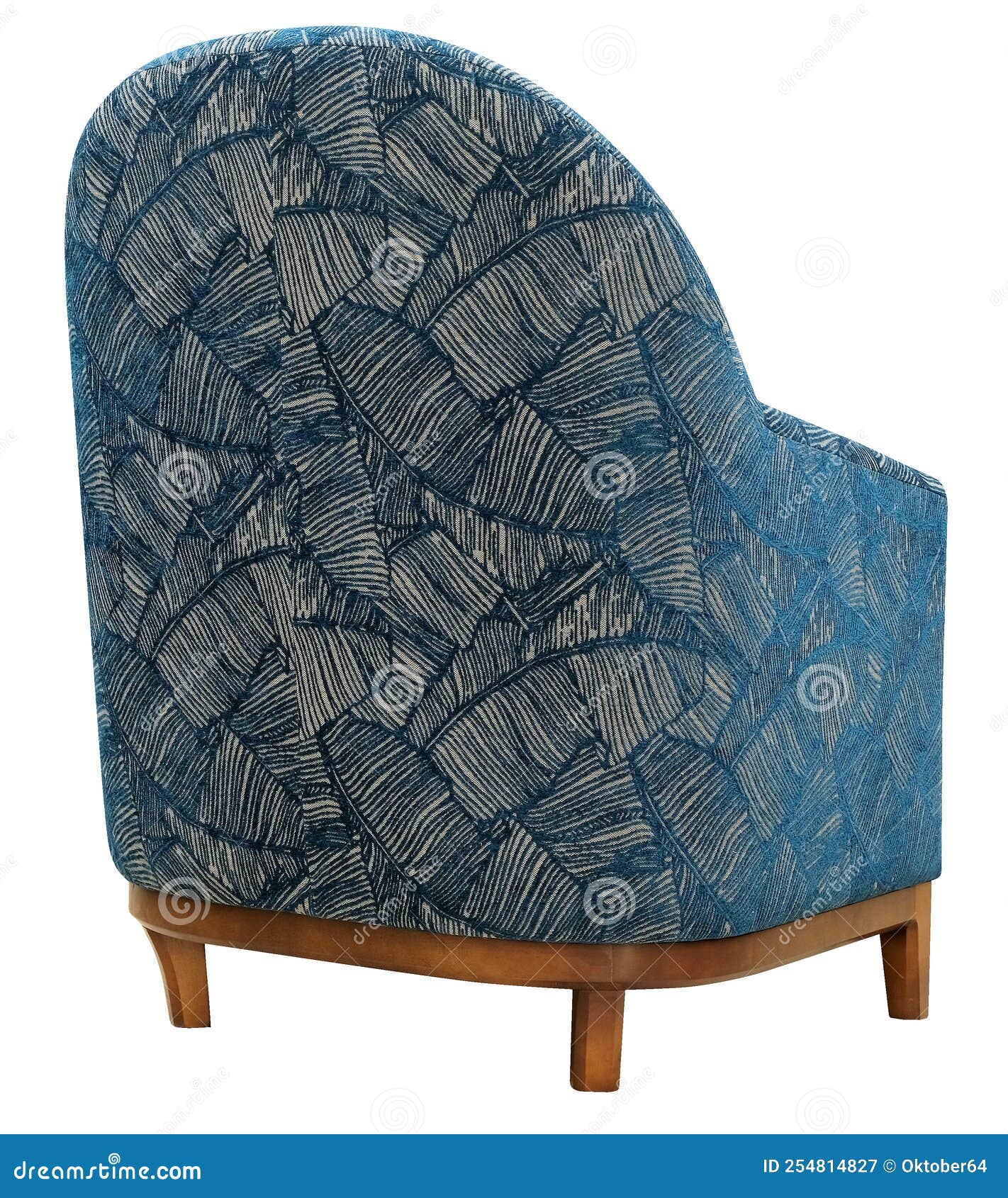 Armchair Isolated on White Background. Back View Stock Image - Image of ...