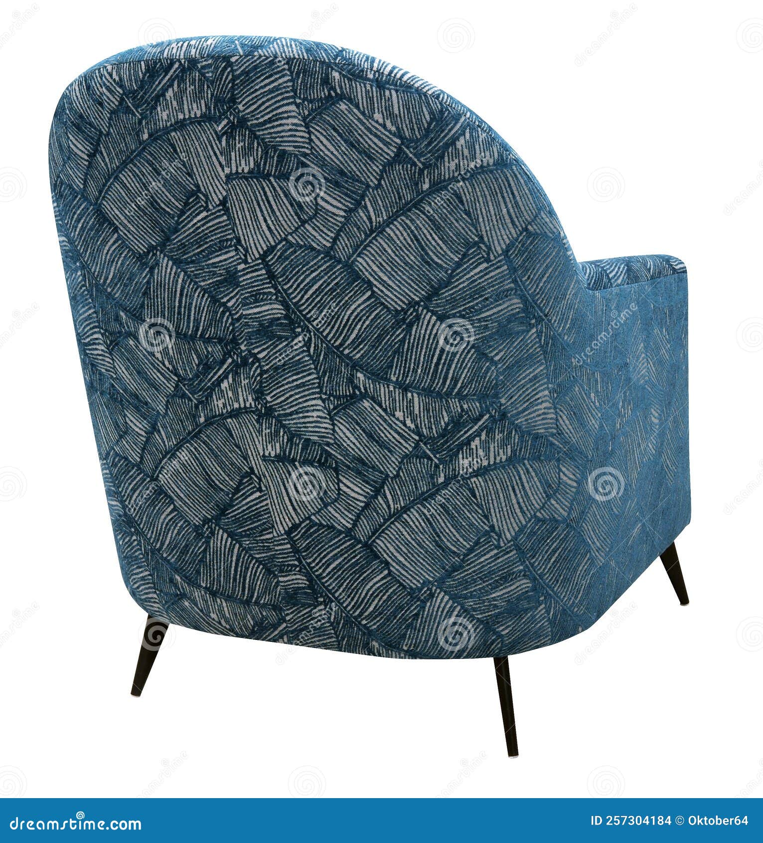Armchair Isolated on White Background. Back View Stock Photo - Image of ...