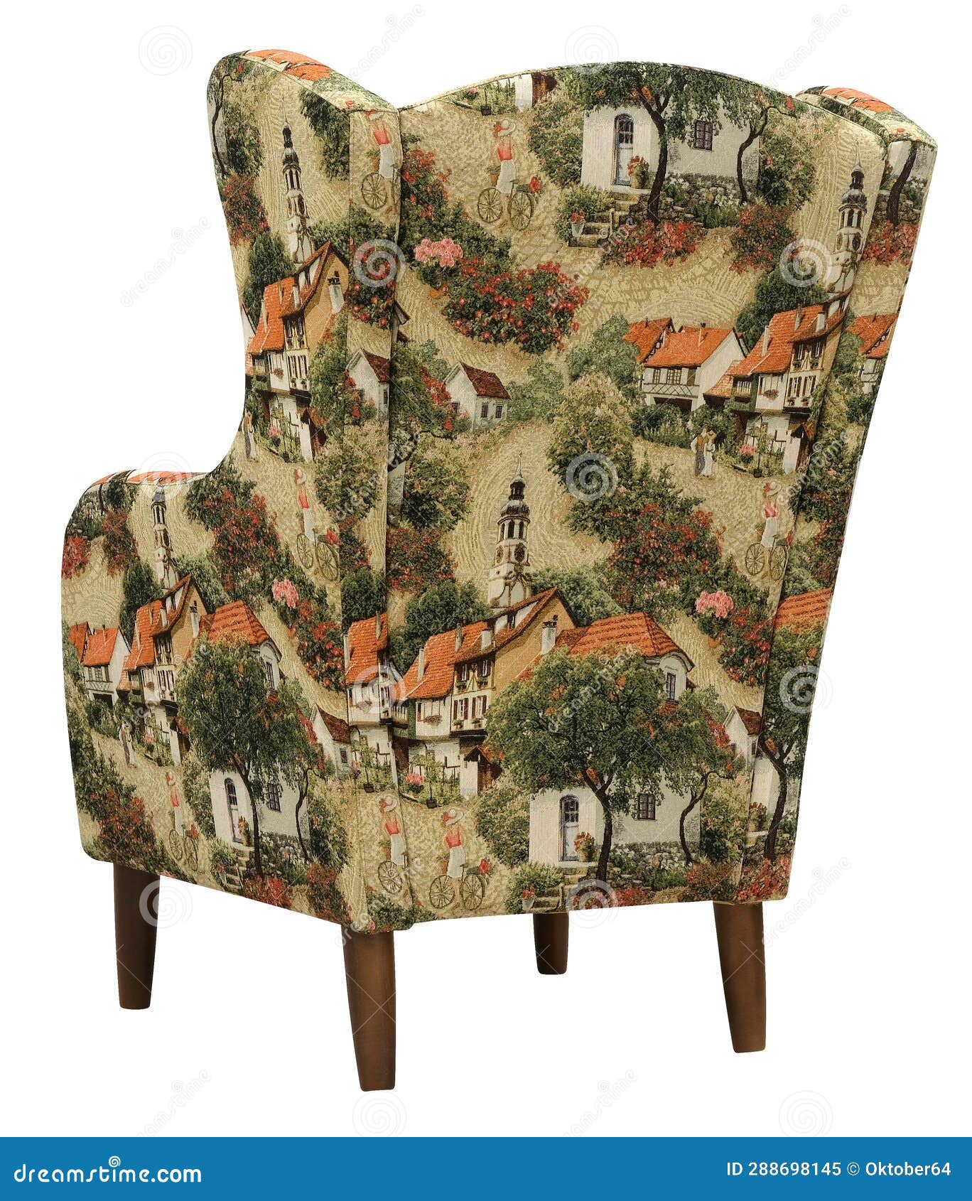 Armchair Isolated on White Background. Back View Stock Image - Image of ...