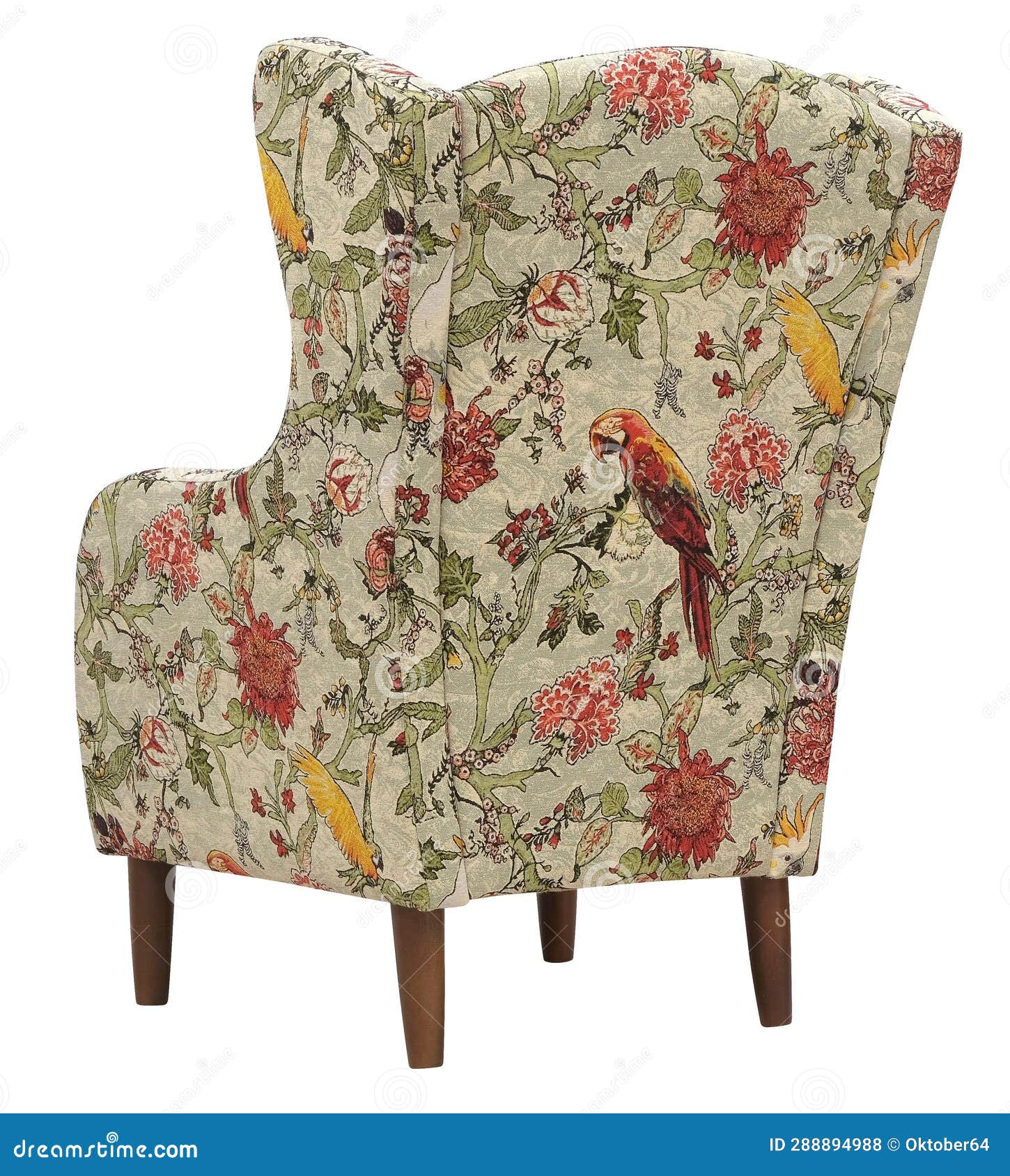 Armchair Isolated on White Background. Back View Stock Photo - Image of ...