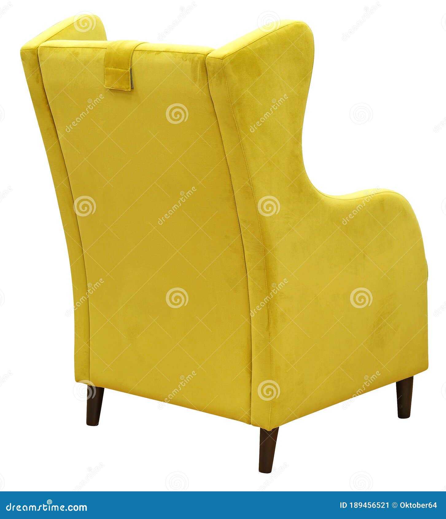 Armchair Isolated on White Background. Bright Yellow Armchair. Back ...
