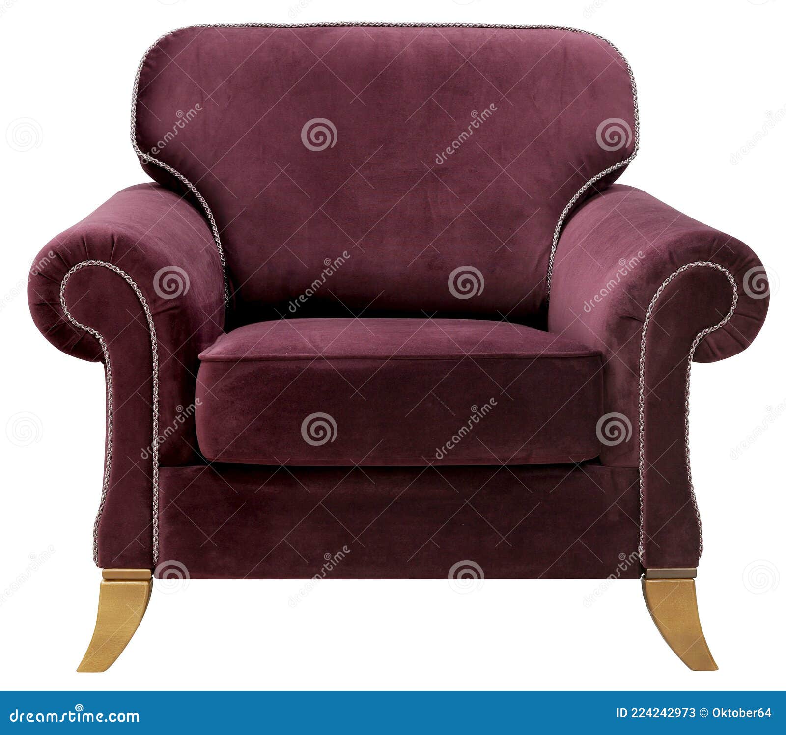 Armchair Isolated on White Background. View 1 Stock Image - Image of ...