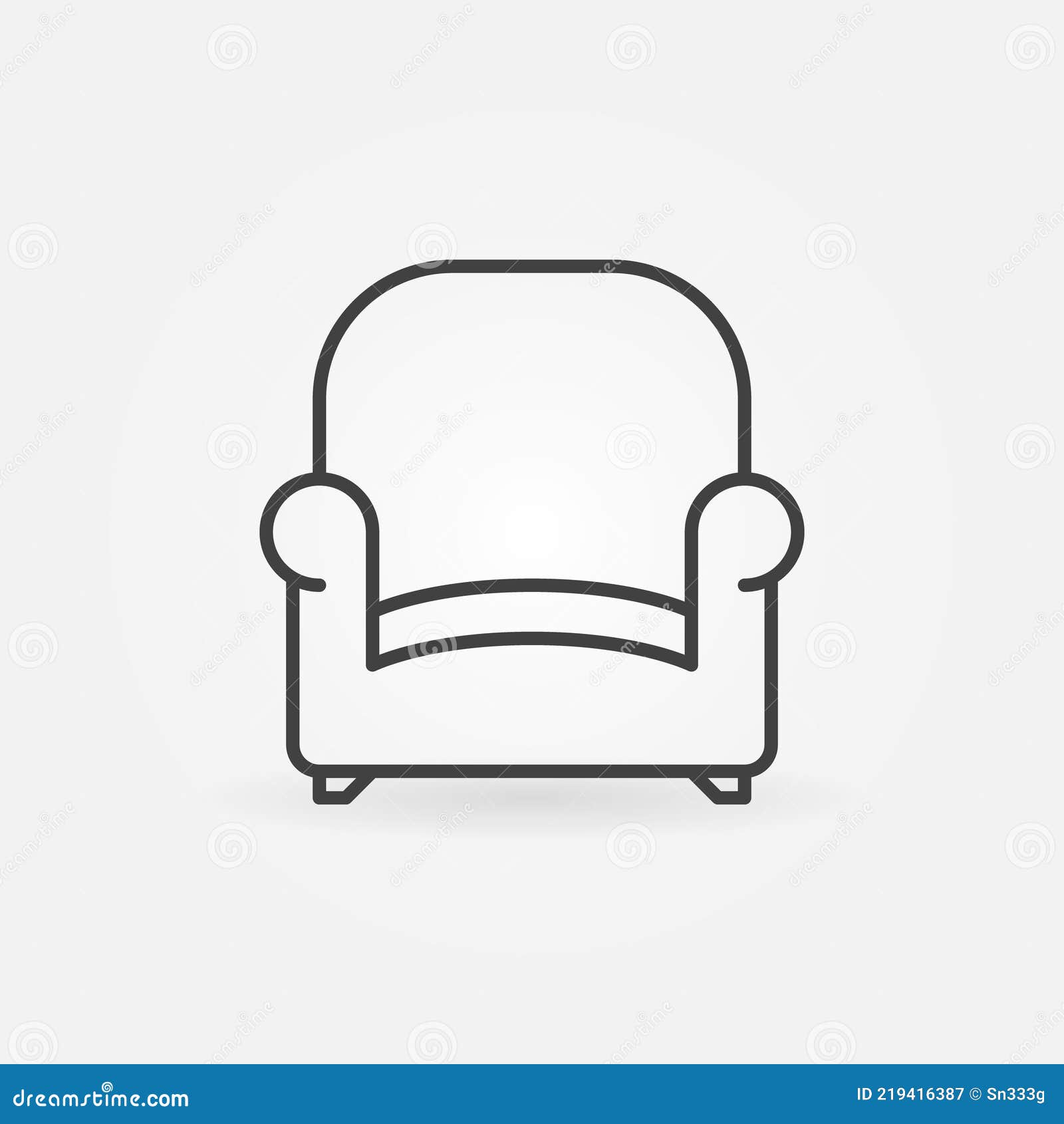 Armchair Outline Vector Concept Icon or Symbol Stock Vector ...