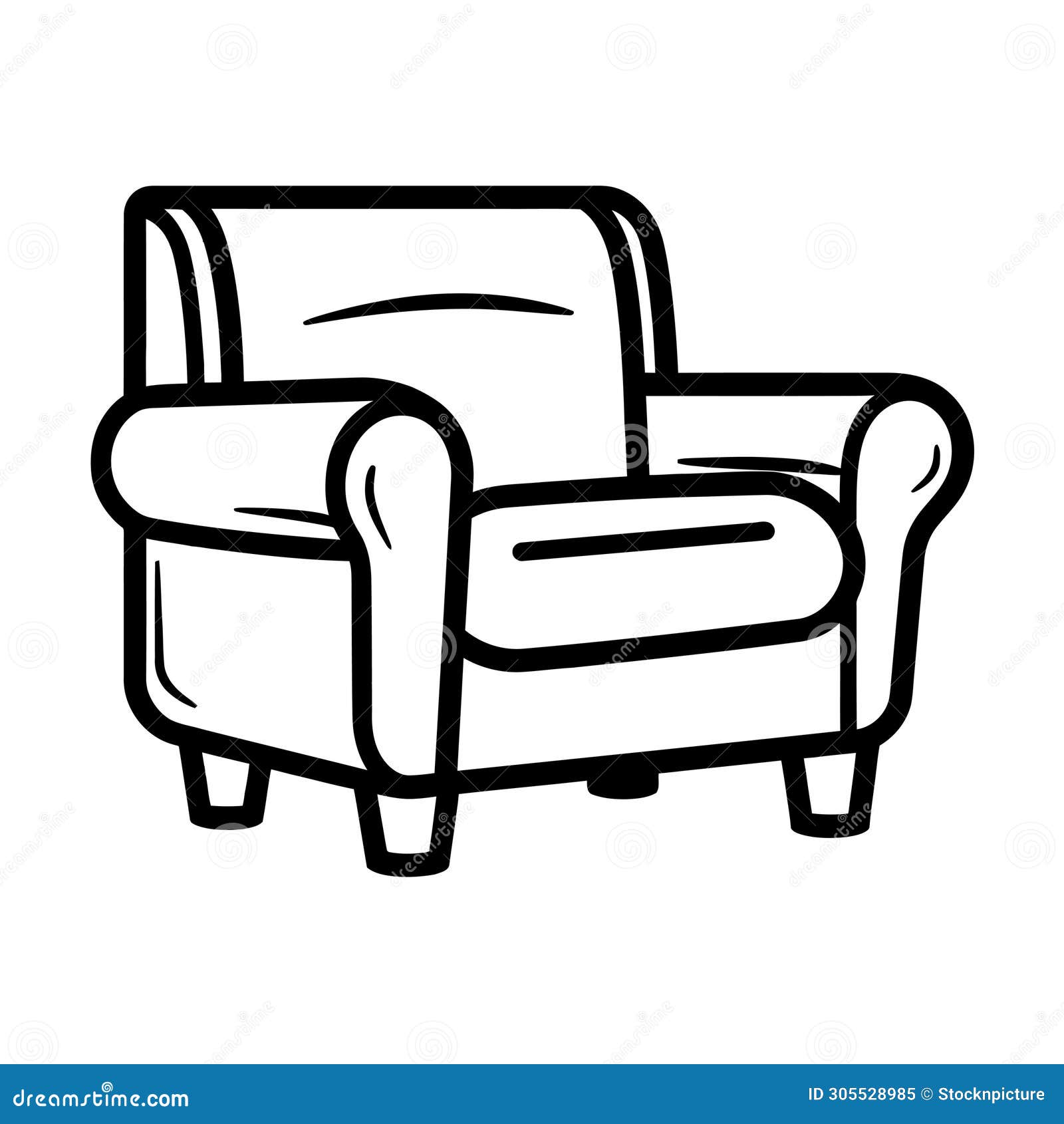 Armchair Silhouette Recliner Furniture For Living Room Icon In Circle Round Black Color Vector ...
