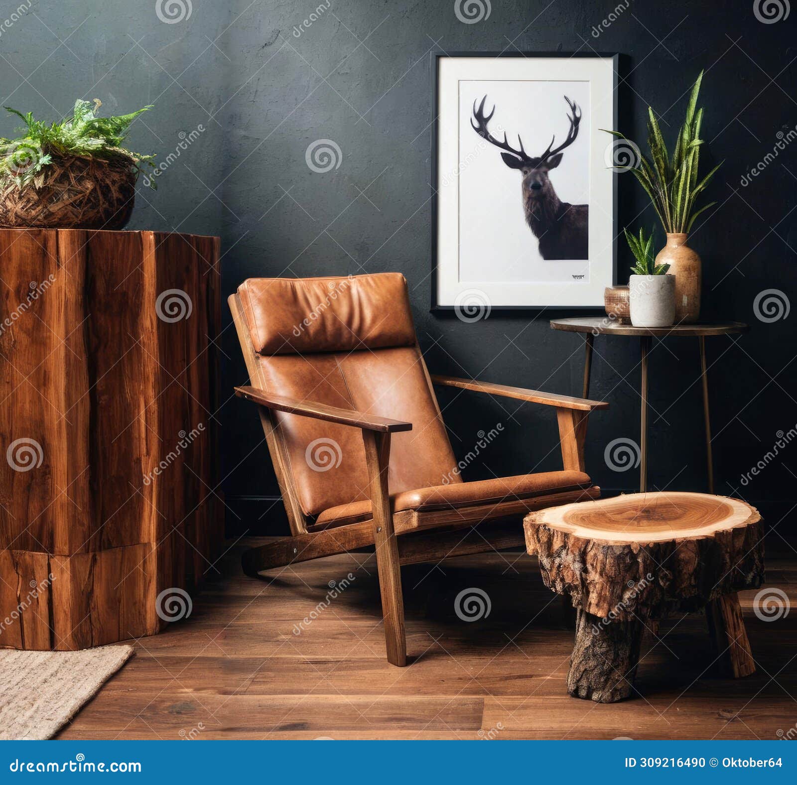 Armchair and Table Made from Tree Stump, Rustic Minimalist Home ...