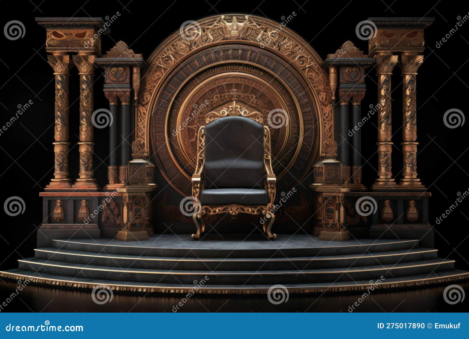 Armchair Throne in Royal Podium Stage Generative Ai Stock Illustration ...
