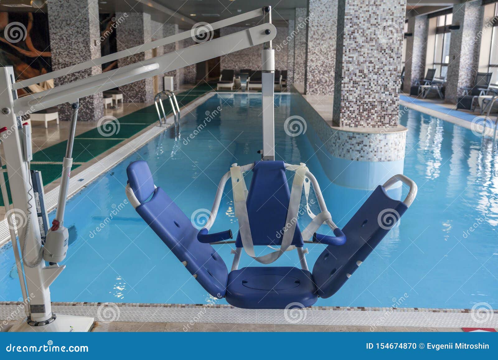 Armchair To Help People with Disabilities in the Pool Stock Photo ...