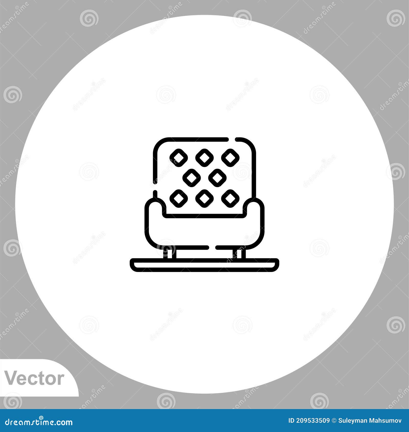 Armchair Vector Icon Sign Symbol Stock Vector - Illustration of object ...